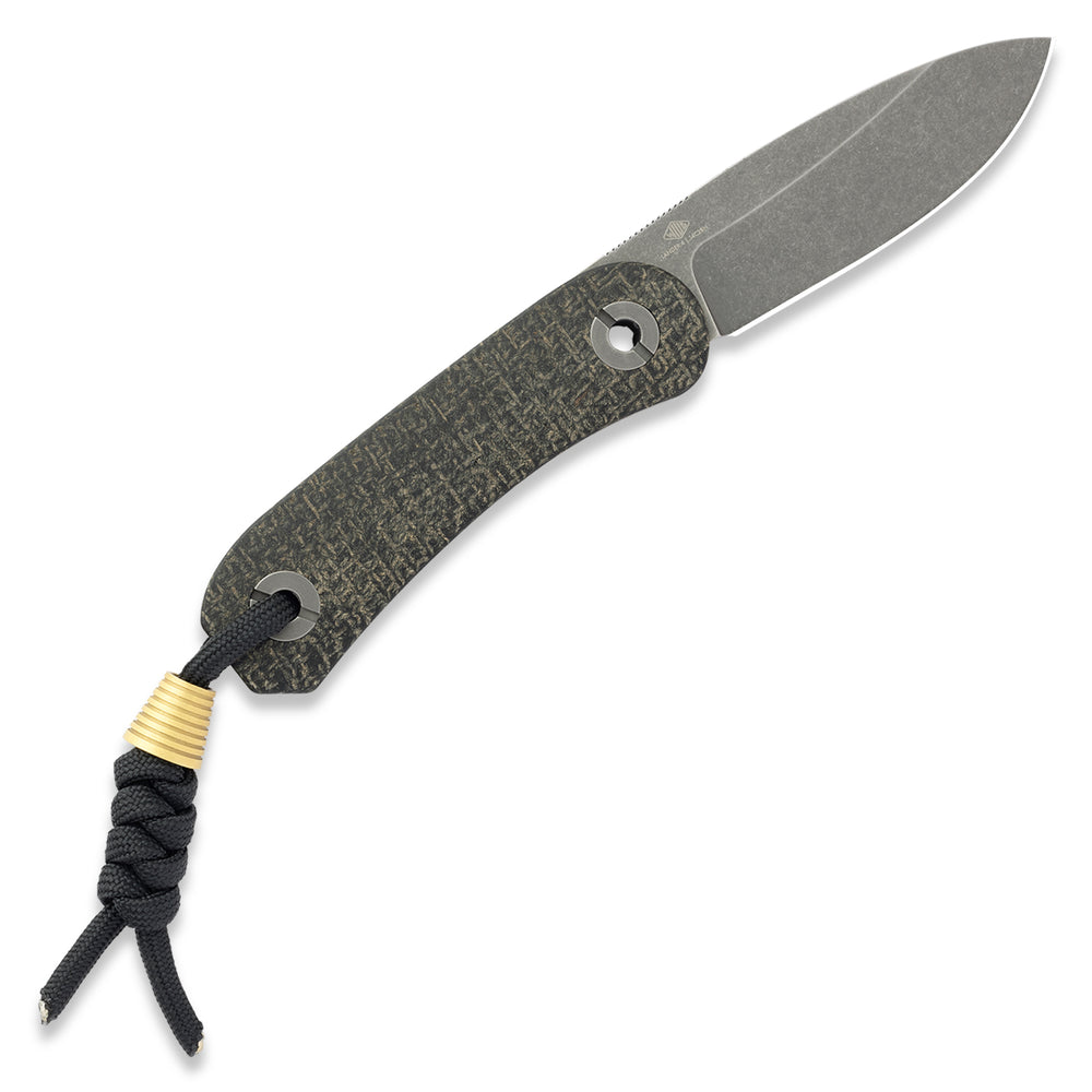 Lander 4 Knife Scales - Black Burlap Micarta