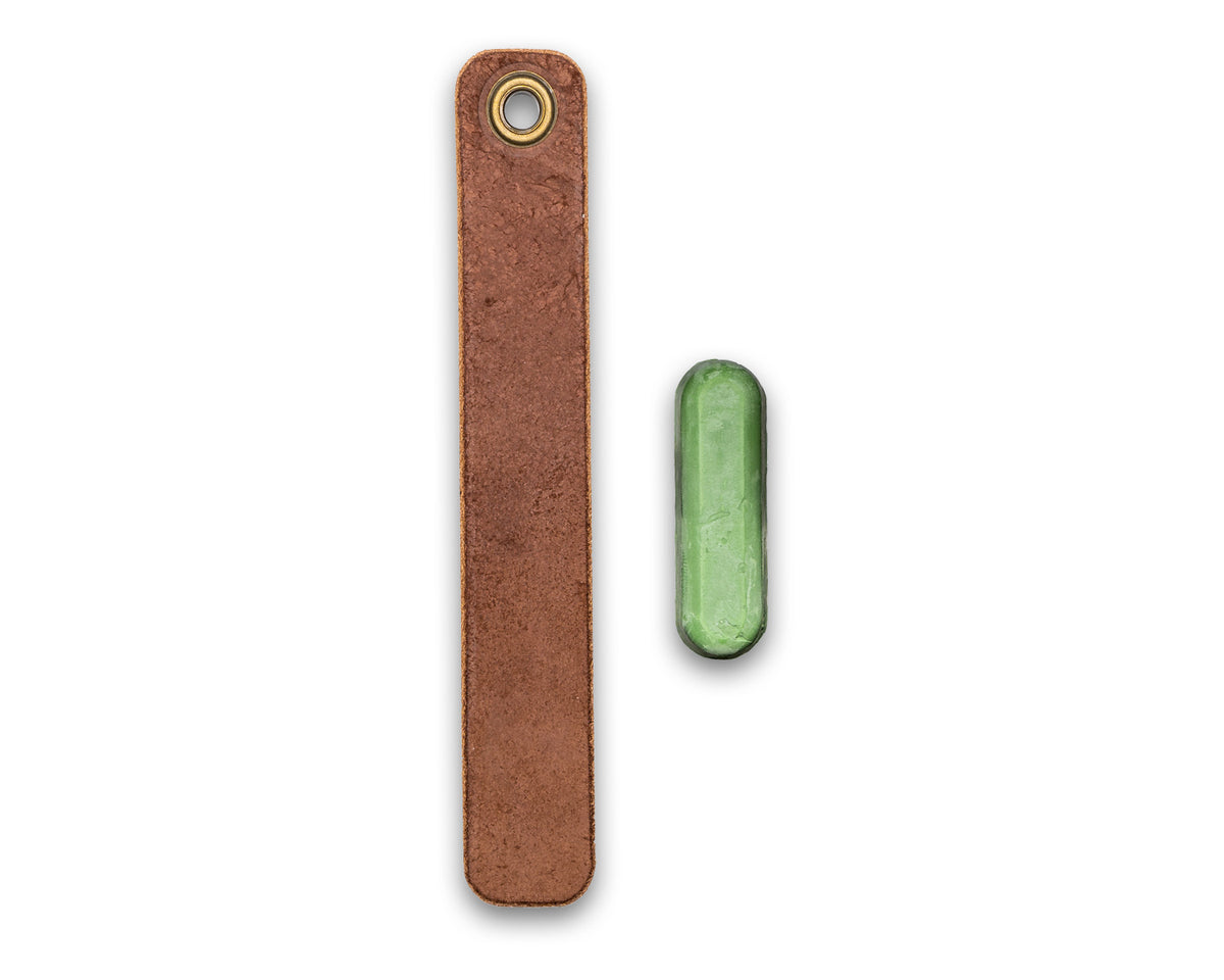 Leather Pocket Strop For EDC Knife With Polishing Compound