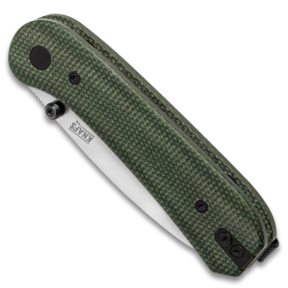 Lander Pocket Knife - Contoured Green Micarta - 14c28n